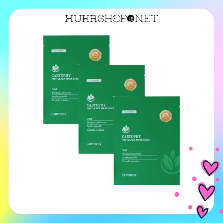 Mặt nạ giảm mụn mờ thâm Caryophy Portulaca Mask Sheet dưỡng da chuyên ...