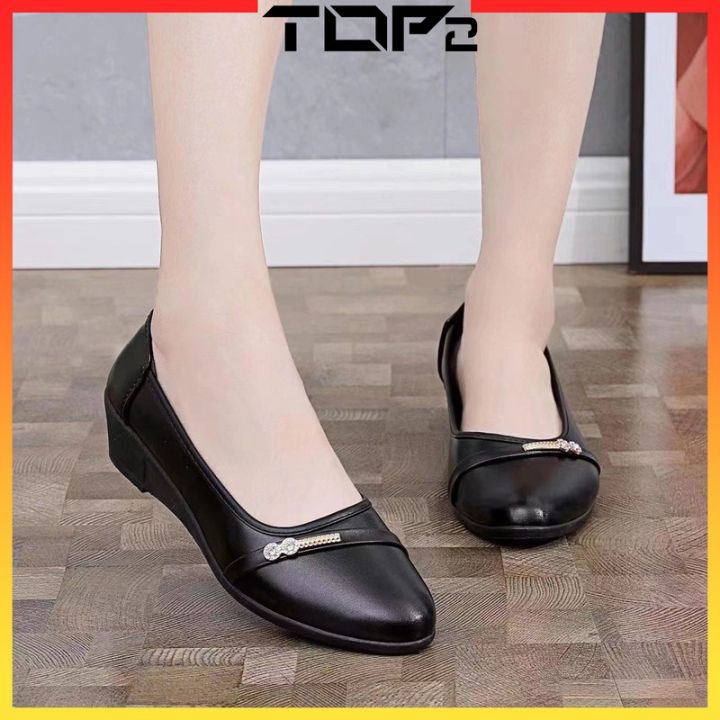 [TOP2] Black Shoes For Women Korean Fashion office loafer shoes for ...
