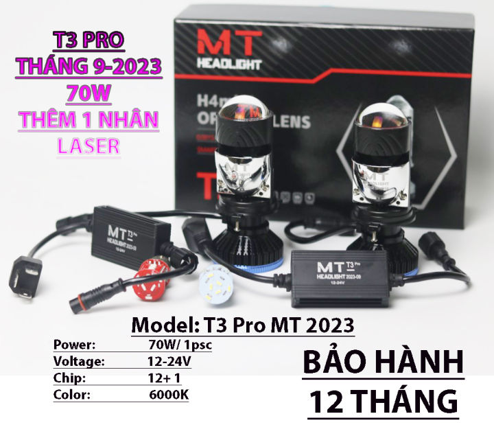 [Loại cao cấp] Đèn led bi cầu mini T3 Pro 70W nâng cấp nhân laser chân ...