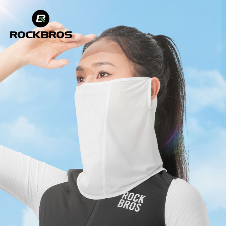 ROCKBROS Ice Silk Face Mask Breathable UV Protection Face Cover Ear ...