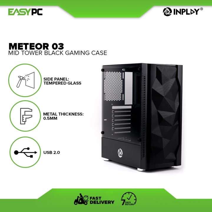 EasyPC | InPlay Meteor 03 Mid Tower Gaming PC Case Black or White ...