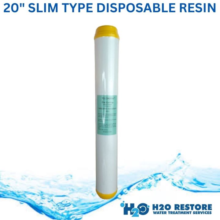 Water Softener 20" Slim Type Disposable Resin Ideal for Water Source ...