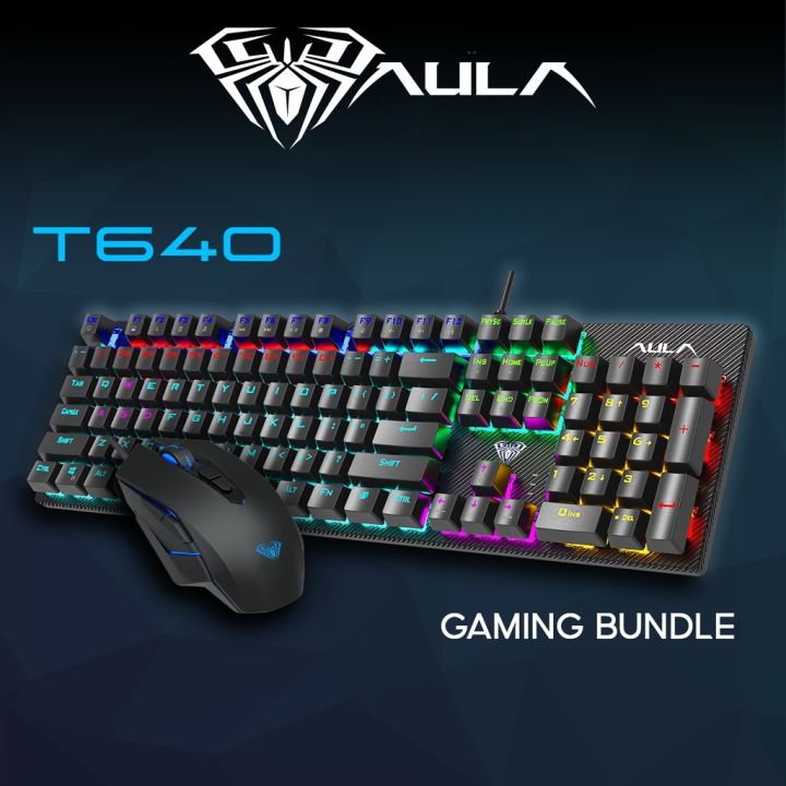 AULA T640 Gaming Keyboard Mouse Combo Set Bundle Mechanical Keyboard ...
