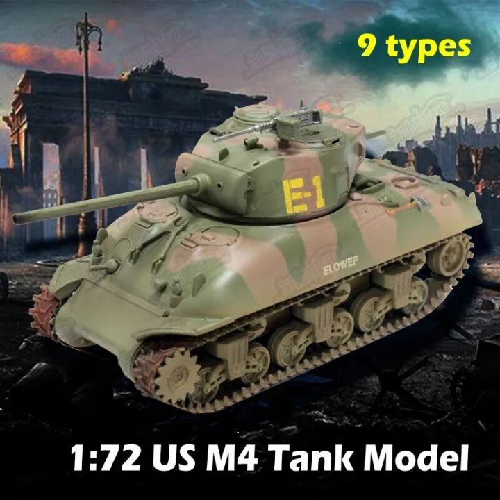 Static Scale Model 1:72 US M4 Sherman Tank Model Finished Colored Tank ...