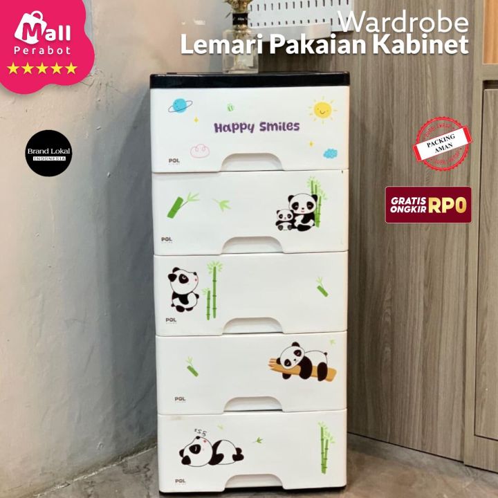 Mall Perabot Lokal | Lemari Pakaian Laci Susun Wardrobe Plastik Persegi ...