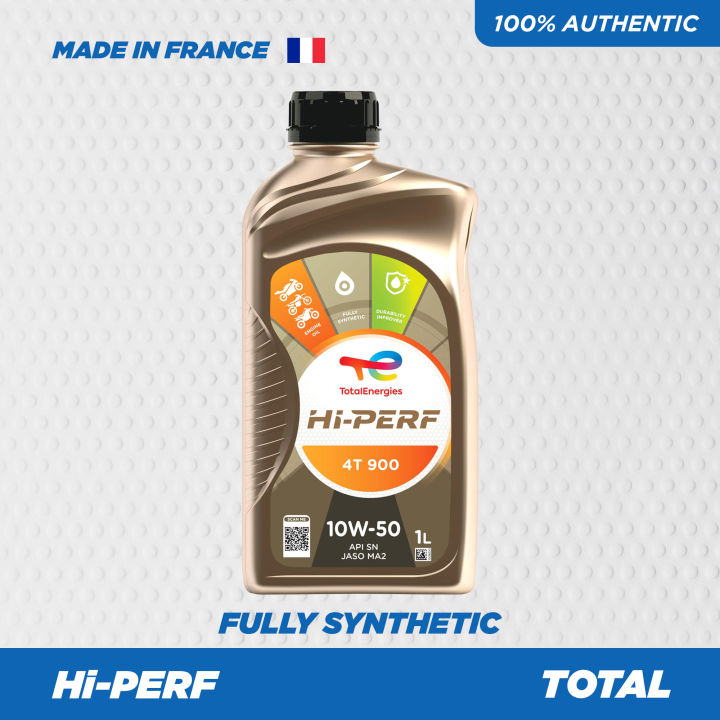 (FRANCE) TOTAL HI-PERF 4T 900 10W50 MA2 Fully Synthetic Engine Oil (1L ...