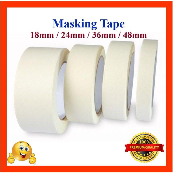 Masking Tape 18mm / 24mm / 36mm / 48mm x 16Yards | Lazada