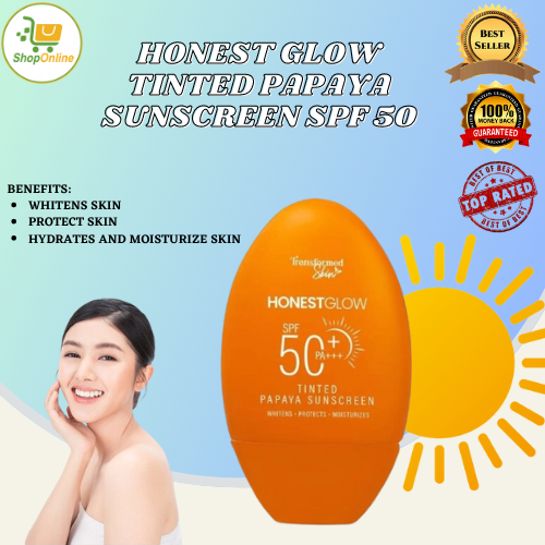 Honest Glow Tinted Sunscreen SPF50 PA+++Whitens, Protects and ...