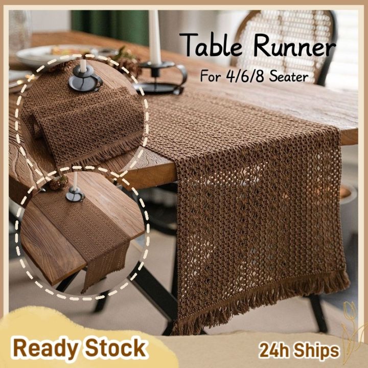 Coffee Rectangular Table Runner 4/6/8 seat Dining Table European Cotton ...