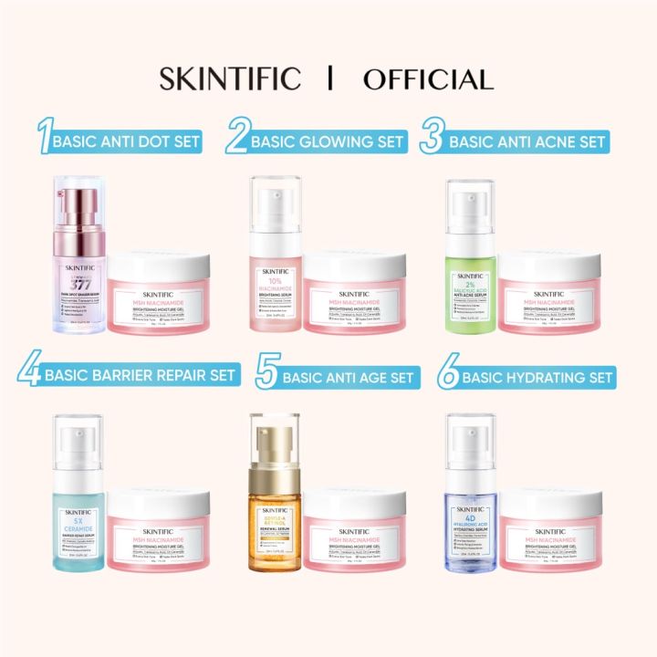 SKINTIFIC 2pcs Brightening Set Serum + MSH Niacinamide Moisturizer ...