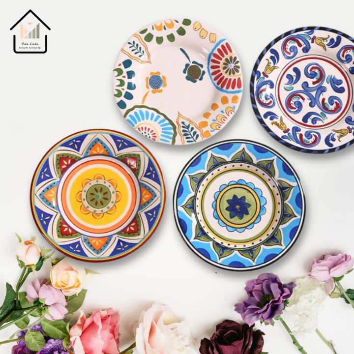 6 pcs Set Ceramic Moroccan Plate 8" | Lazada PH