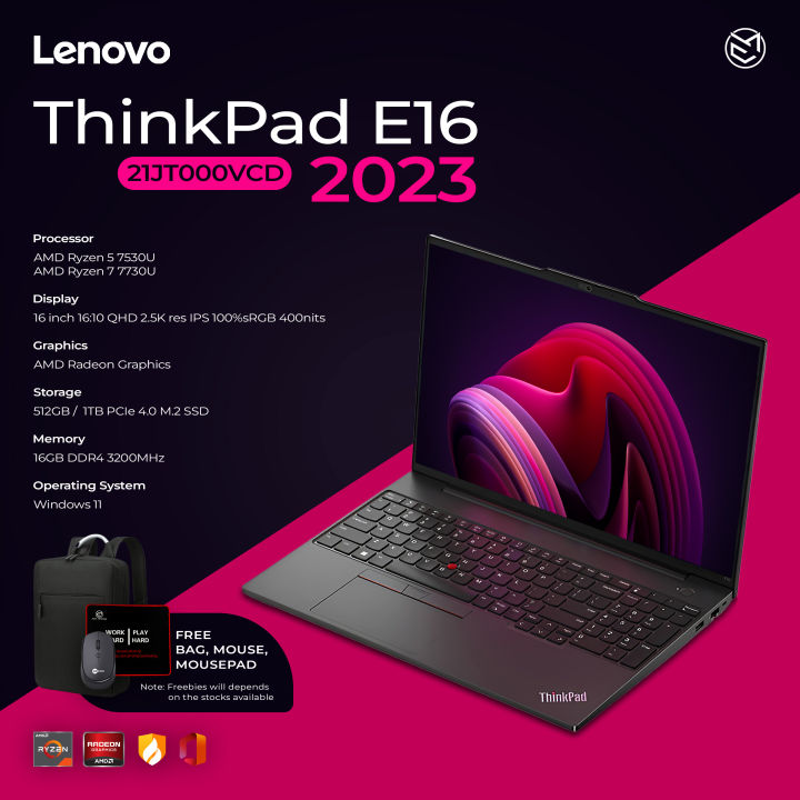Lenovo ThinkPad E16 2023 AMD Ryzen CPU Radeon Graphics 16GB RAM 512GB ... Lenovo ThinkPad E16 2023 AMD Ryzen CPU Radeon Graphics 16GB RAM 512GB ...