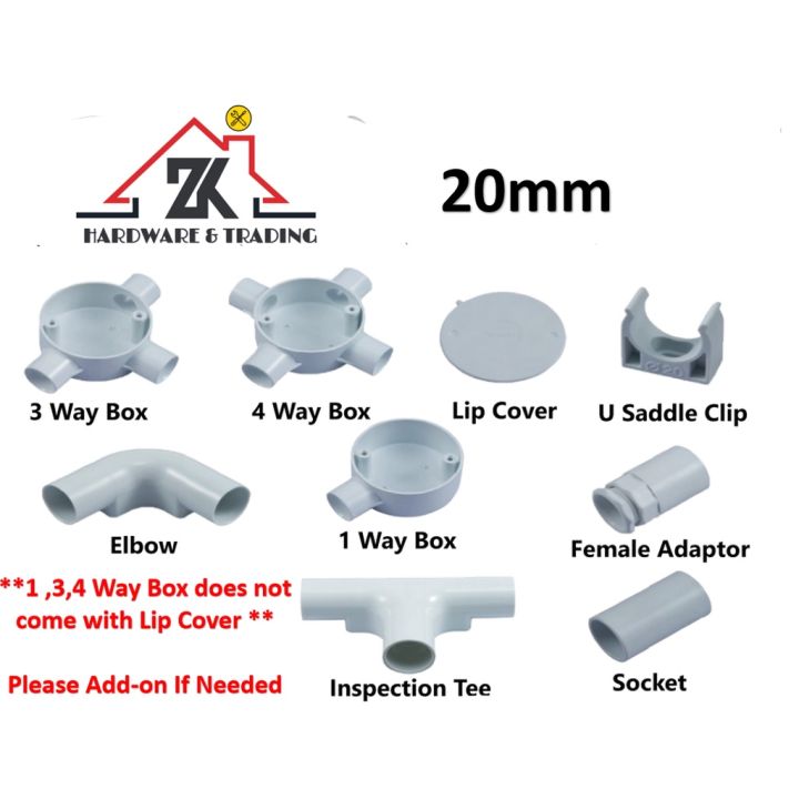 20MM Conduit Pipe Fitting Flexible Wire Tube Wiring Hose Electrical ...