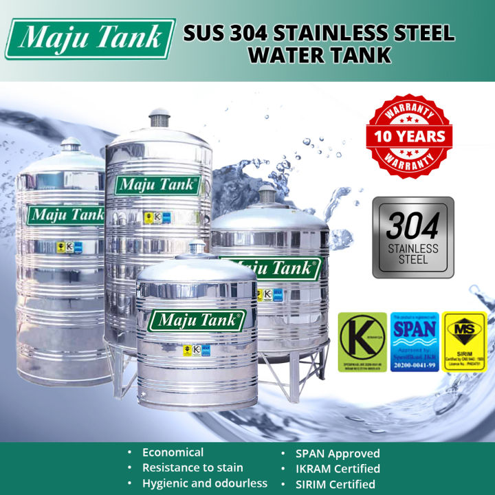 Maju Water Tank SUS304 Stainless Steel | MR/MMR/MS/MMS, Vertical/Slim ...