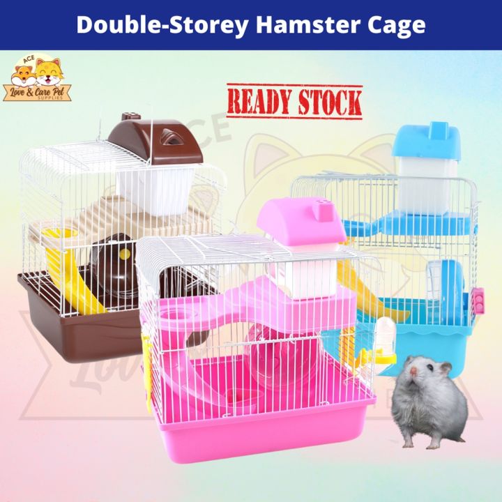 2-layer / Double-Storey Portable Full Set Travel Cage for Hamster ...