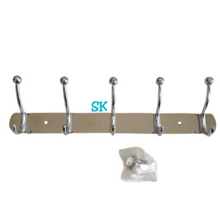 Kapstok Dinding 5 Kait - Gantungan Baju Stainless - Cantolan Baju Model ...