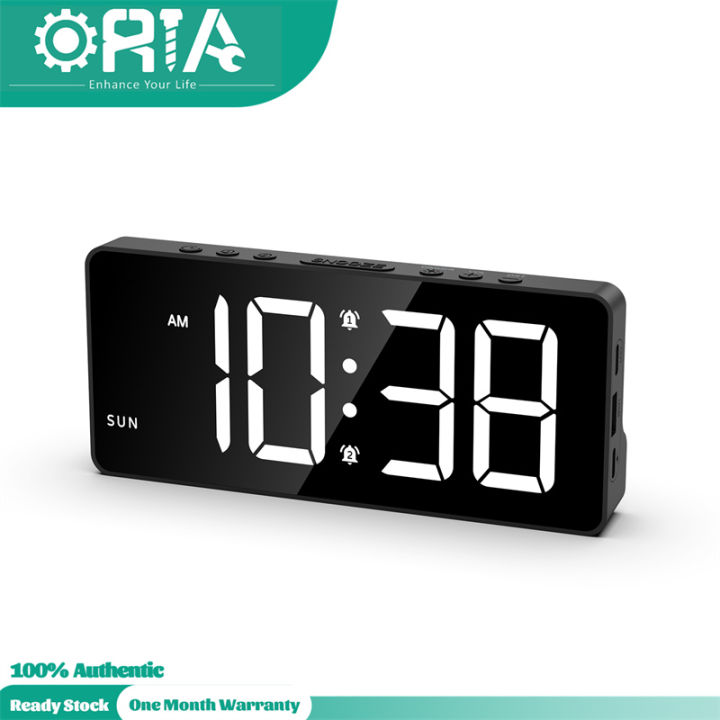 Digital Alarm Clock with Dual Alarms, LED Bedroom Digital Clock for ...