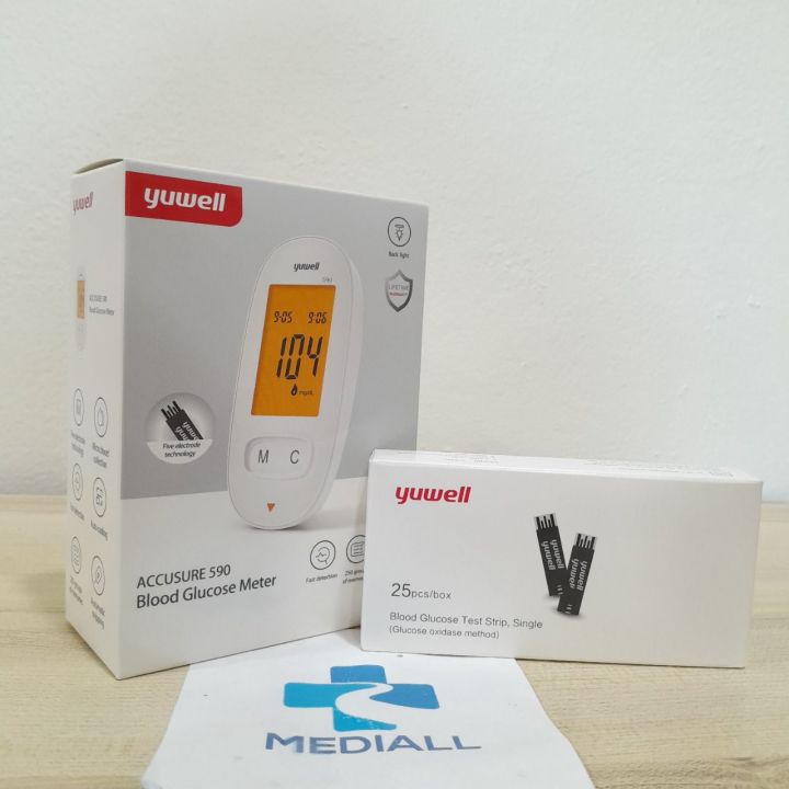 ยูเวล เครื่องวัดน้ำตาล เครื่องตรวจน้ำตาล Yuwell Accusure 590 Blood ...