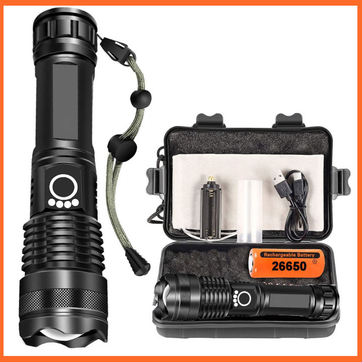 100000 Lumens Super Bright Torch Light Powerful Flashlight Lampu Suluh ...