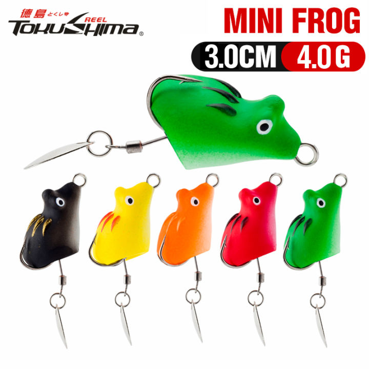 1PCS 3cm 4g Mini Soft Frog 3D mata memancing Lure dengan Sequin Double ...