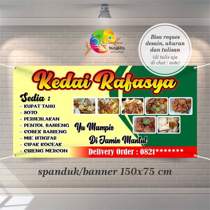 Size 150x75 Spanduk Banner Kedai Warung Jajanan Bisa Custom Desain ...