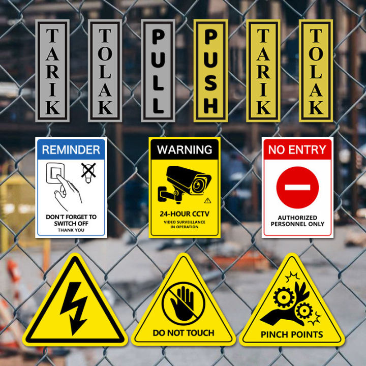 Warning Stickers Danger Banning Signage Do not touch No Entry Tolak ...
