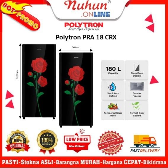 [CIANJUR] KULKAS 1 PINTU POLYTRON PRA-18CRX 18 CRX 18CRX 172 LITER ...