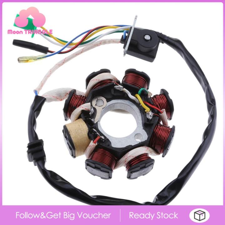 Moon TRIANGLE 8 Pole Coils Ignition Stator Magneto For GY6 125 150cc ...