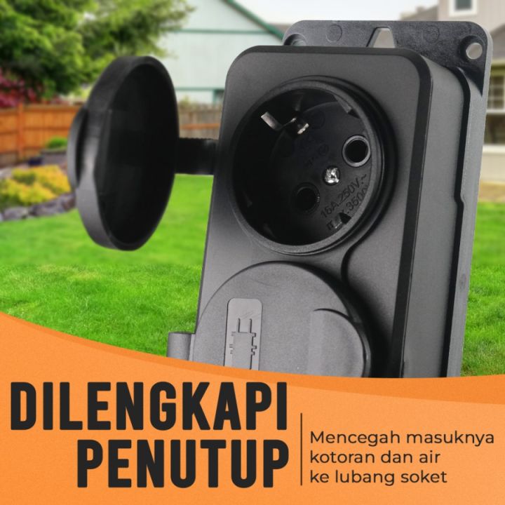 Stop Kontak Colokan Listrik Dengan Penutup / Colokan Listrik Waterproof ...