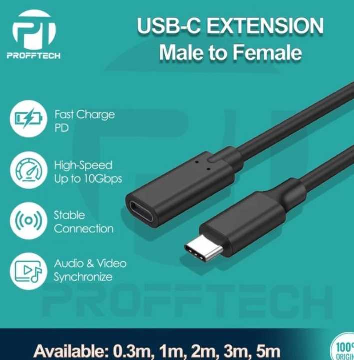 Cable Type-c thunderbolt extension profftech 5m 10Gbps 3a pd - Kabel ...