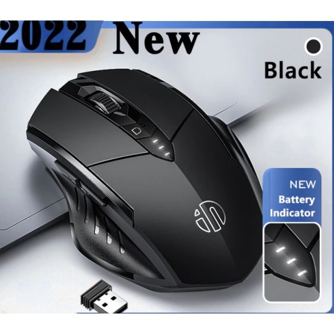 Inphic PM6 Wireless 2.4GHz USB Bluetooth Optical Mouse Rechargeable ...