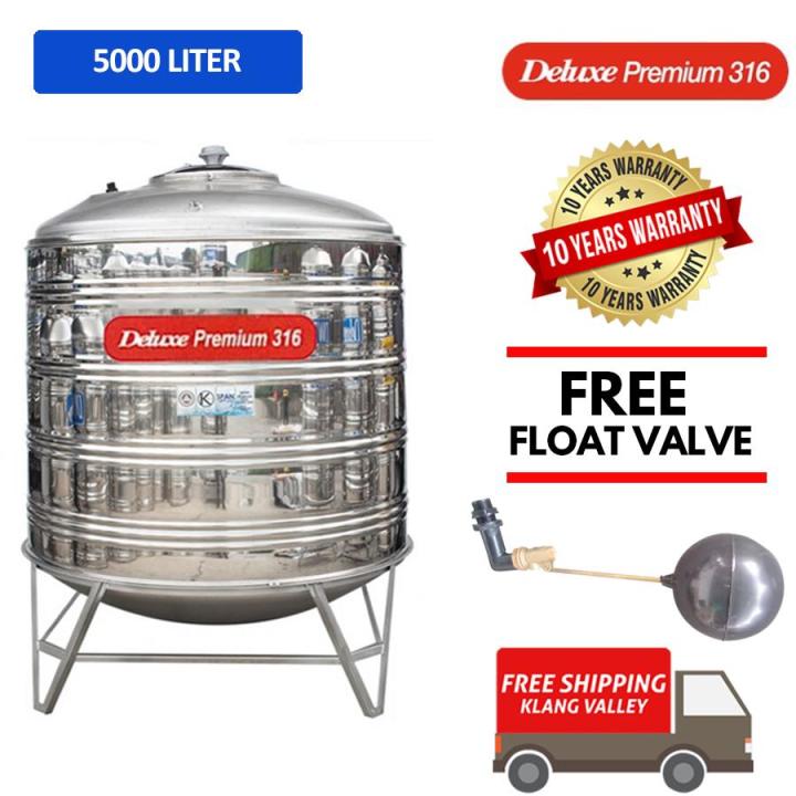 5000 Liter Deluxe Premium 316 Stainless Steel Water Tank With Stand ...