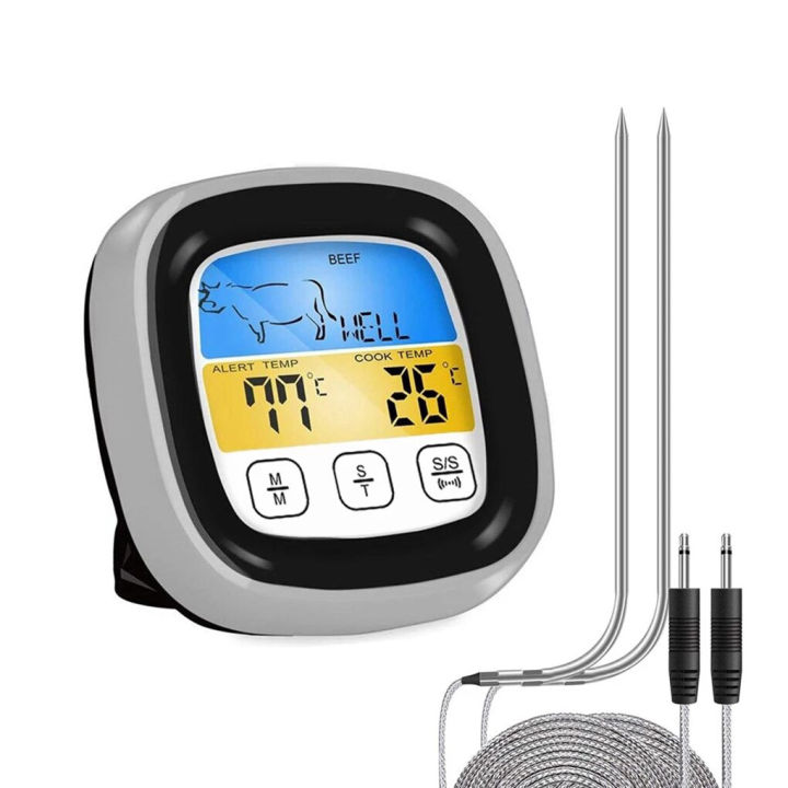 Termometer Makanan Daging Digital Touch Screen Dilengkapi dengan Timer ...