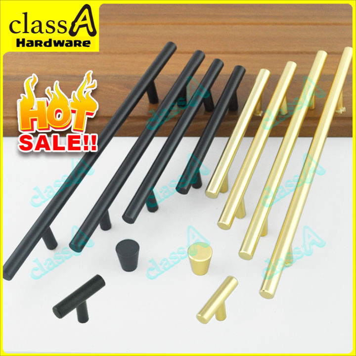 ClassAHW Solid Gold Handle Black Handle Kitchen Drawer Cabinet Modern T ...