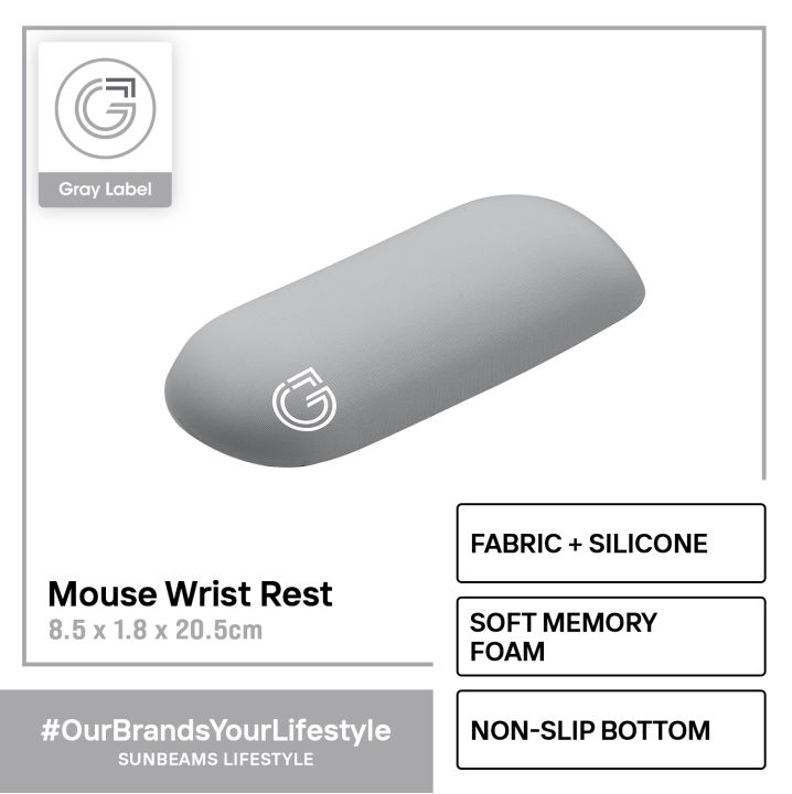 GRAY LABEL Wrist Rest Mouse Keyboard Memory Foam Non- Slip Bottom ...