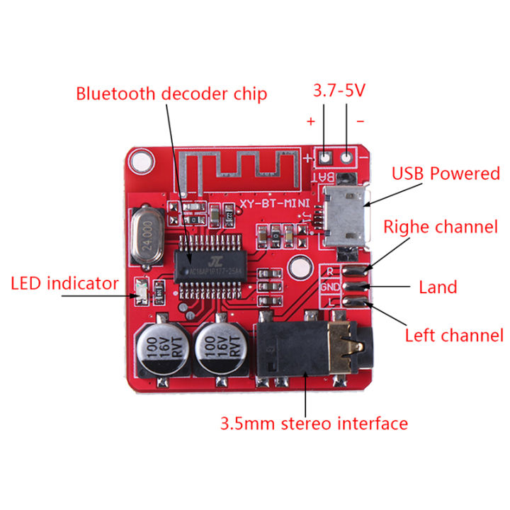 Liumangji 3.7-5v wireless bluetooth mp3 decoder board lossless decoding ...