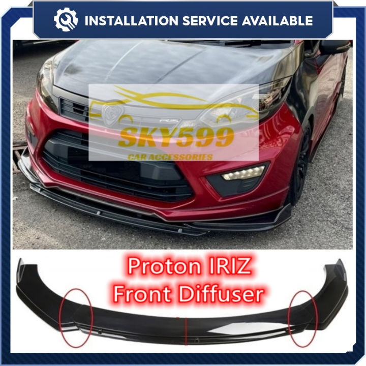 Proton IRIZ Front Bumper Diffuser Lip Wrap Angle Splitters Black ...