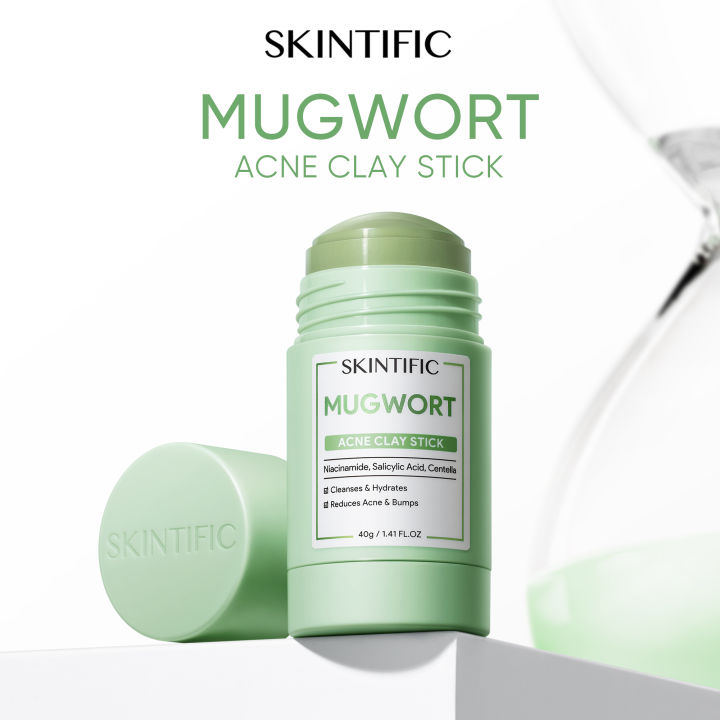 SKINTIFIC Mugwort Acne Clay Mask Stick Mud Clay Mask Cleanses Pores ...