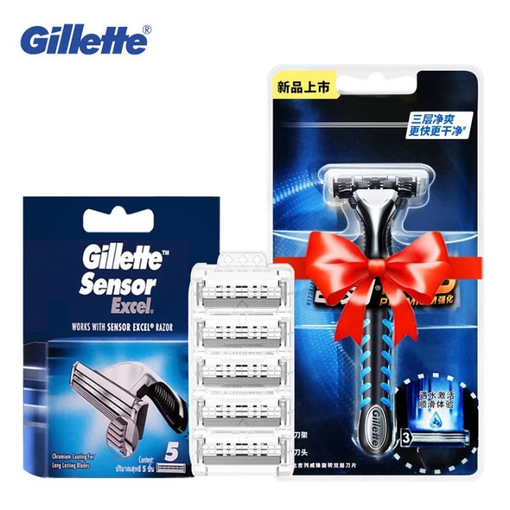 New Gillette Sensor Excel Shaving Razor Blades For Men Beard Shaver ...