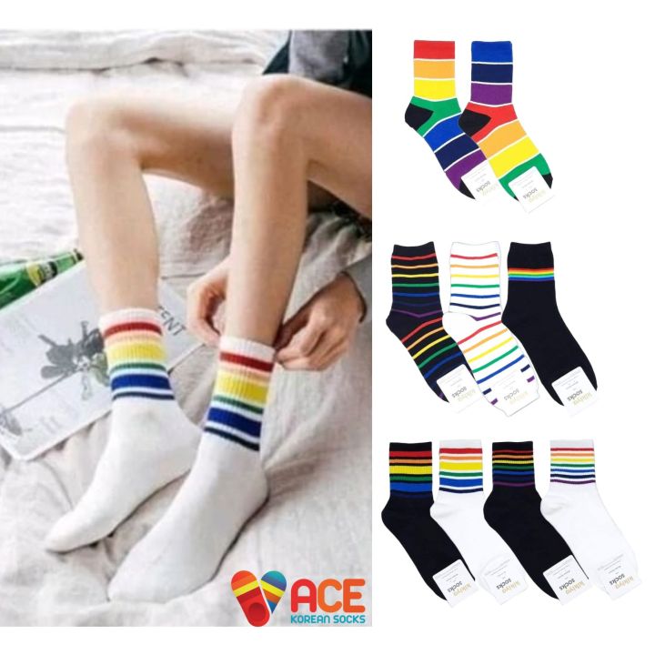 Korean Iconic Socks Rainbow Designs | Lazada PH
