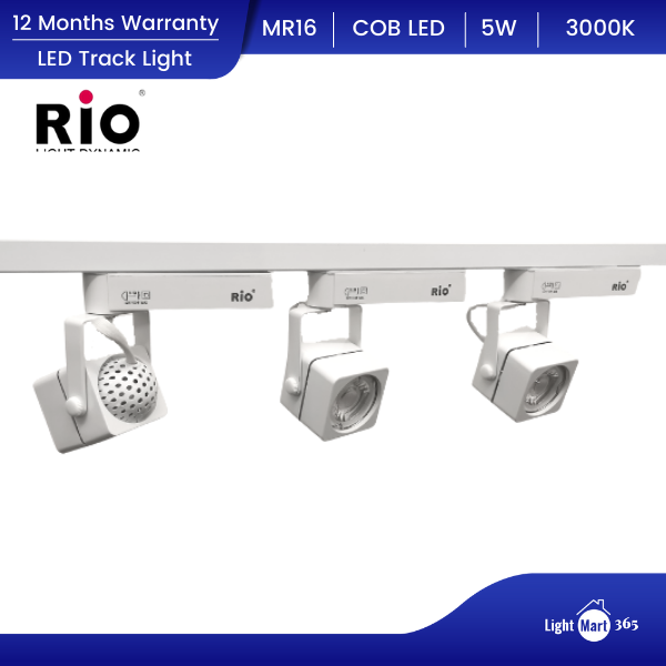 RiO LED Track Lighting Set LED COB 5W MR16 轨道灯Commercial Grade Die-Cast ...