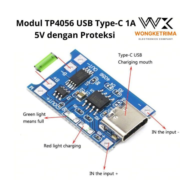 Modul TP4056 USB Type-C 1A 5V dengan Proteksi | Lazada Indonesia