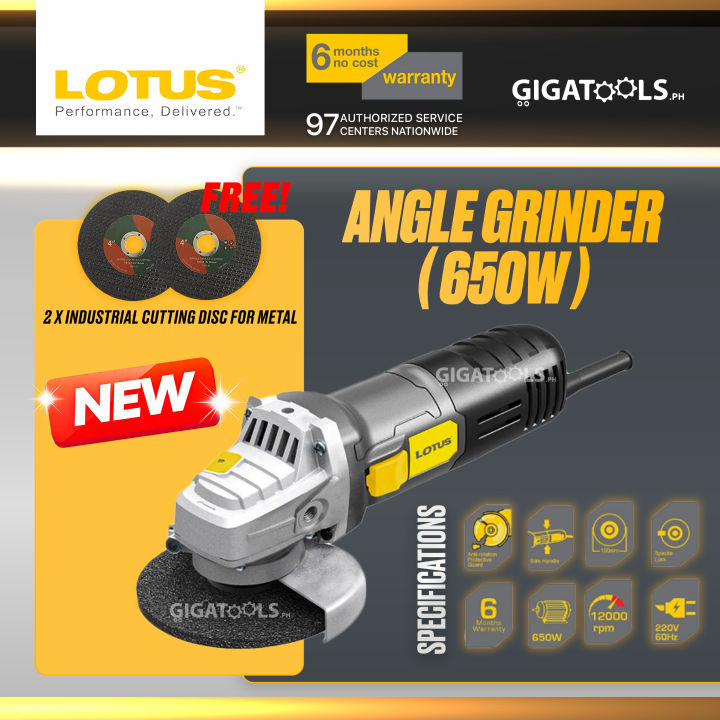 *NEW* Lotus LTSG6500S 4-inches Angle Grinder ( 650W ) with 2pcs ...