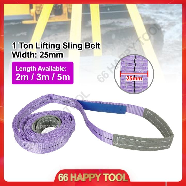 1 Ton Webbing Lifting Sling Belt (25mm) Heavy Duty 2m 3m 5m Sturdy ...