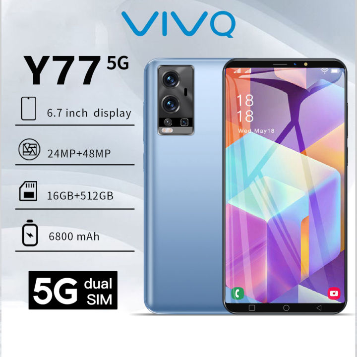 โทรศัพท์มือถือ VIVQ Y77 smartphone5G สมาร์ทโฟนใหม่เอี่ยม จอ 6.7 นิ้ว ...