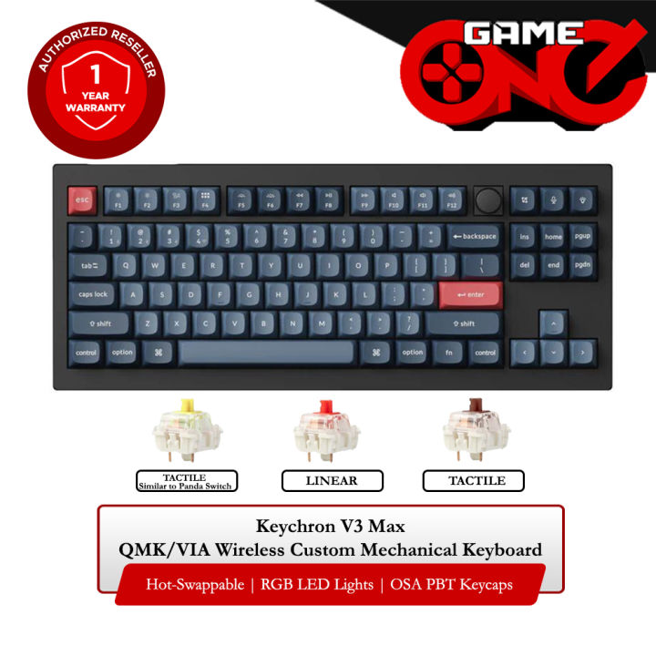Keychron V3 Max QMK/VIA Wireless Hot-swappable RGB Custom Mechanical ...