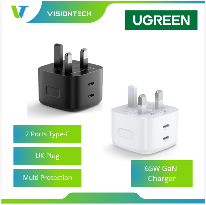UGREEN CD216 65W 2 Port USB C GaN PD Fast Charge Charger (UG-70868/UG ...