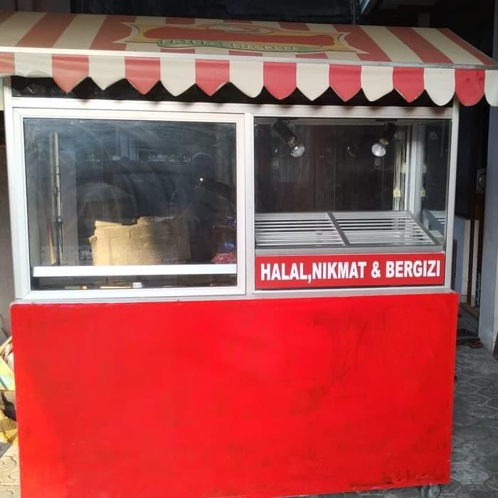 Gerobak Booth Stand Etalase Aluminium Ayam Goreng Fried Chicken Brand ...