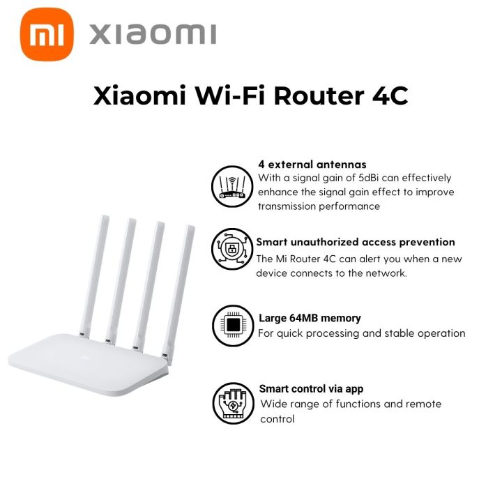 Xiaomi Redmi Router 4C - EU | 4 omnidirectional antennas for a faster ...