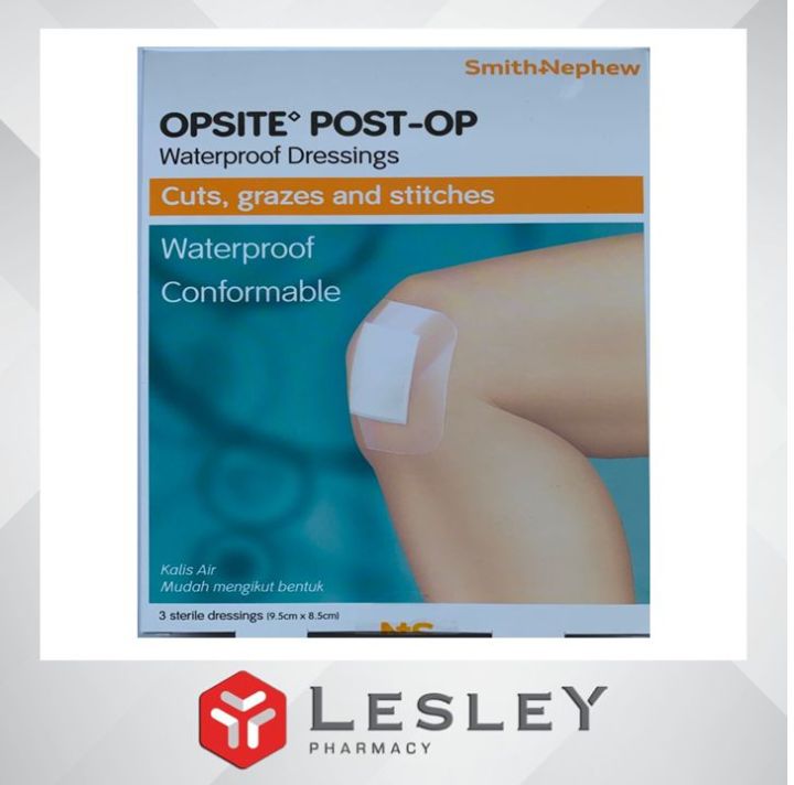 Smith & Nephew Opsite Post-op Waterproof Dressings 9.5cm x 8.5cm 3s ...
